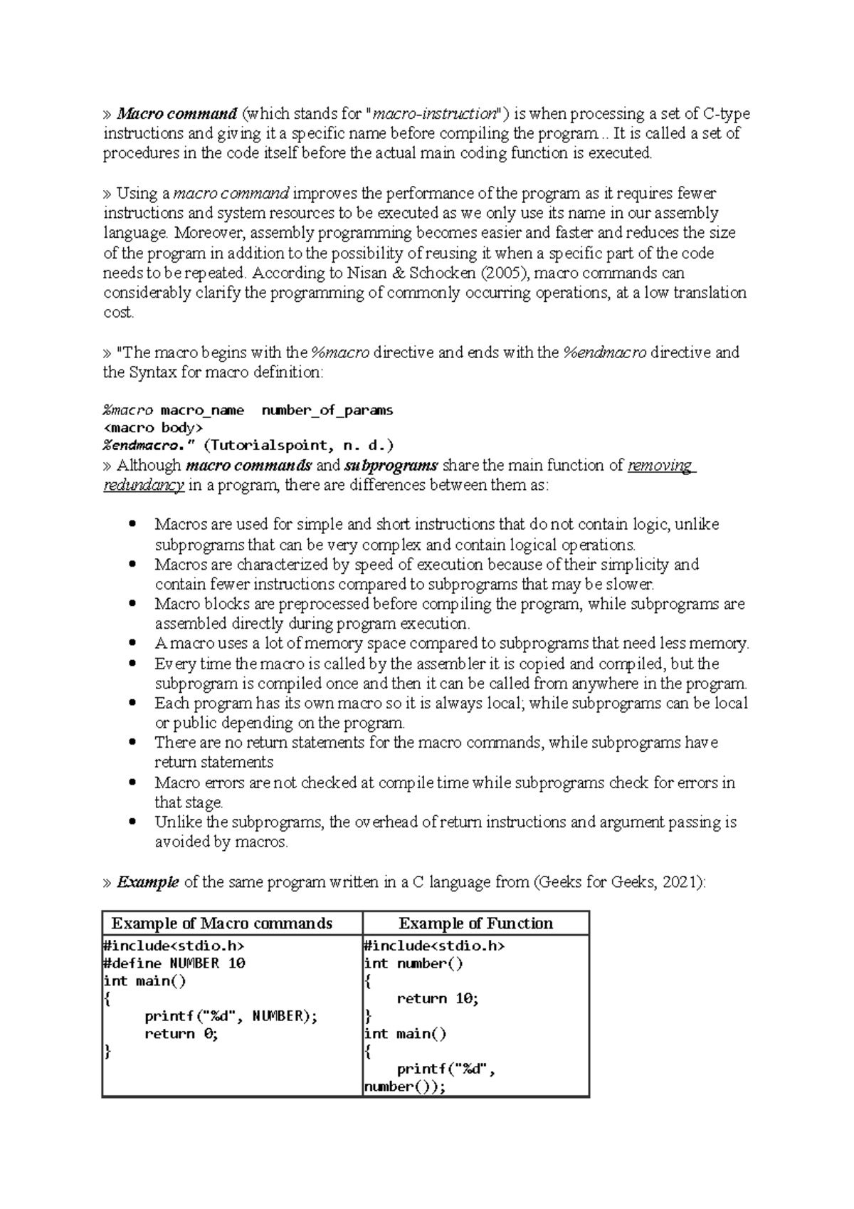 Discussion Forum Unit 8 1104 - » Macro command (which stands for ...