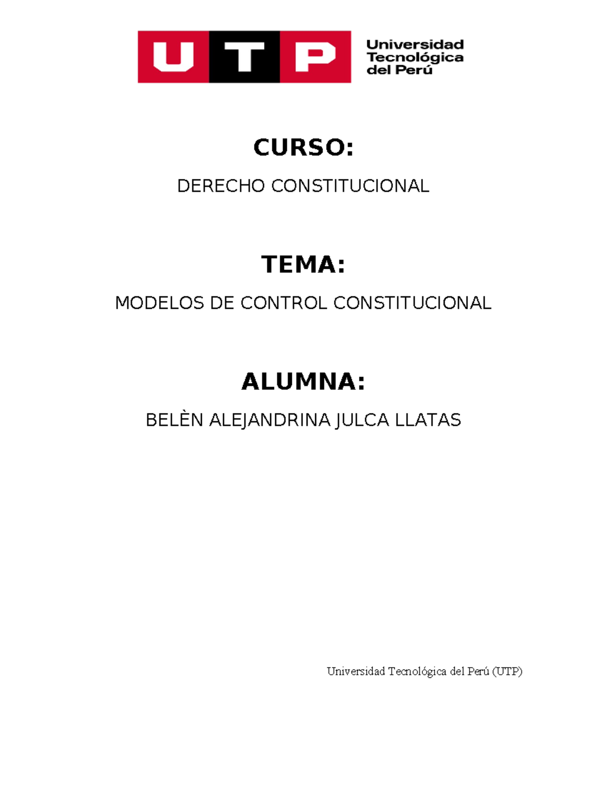Modelos DE Control Constitucional - introduccion al derecho - CURSO ...