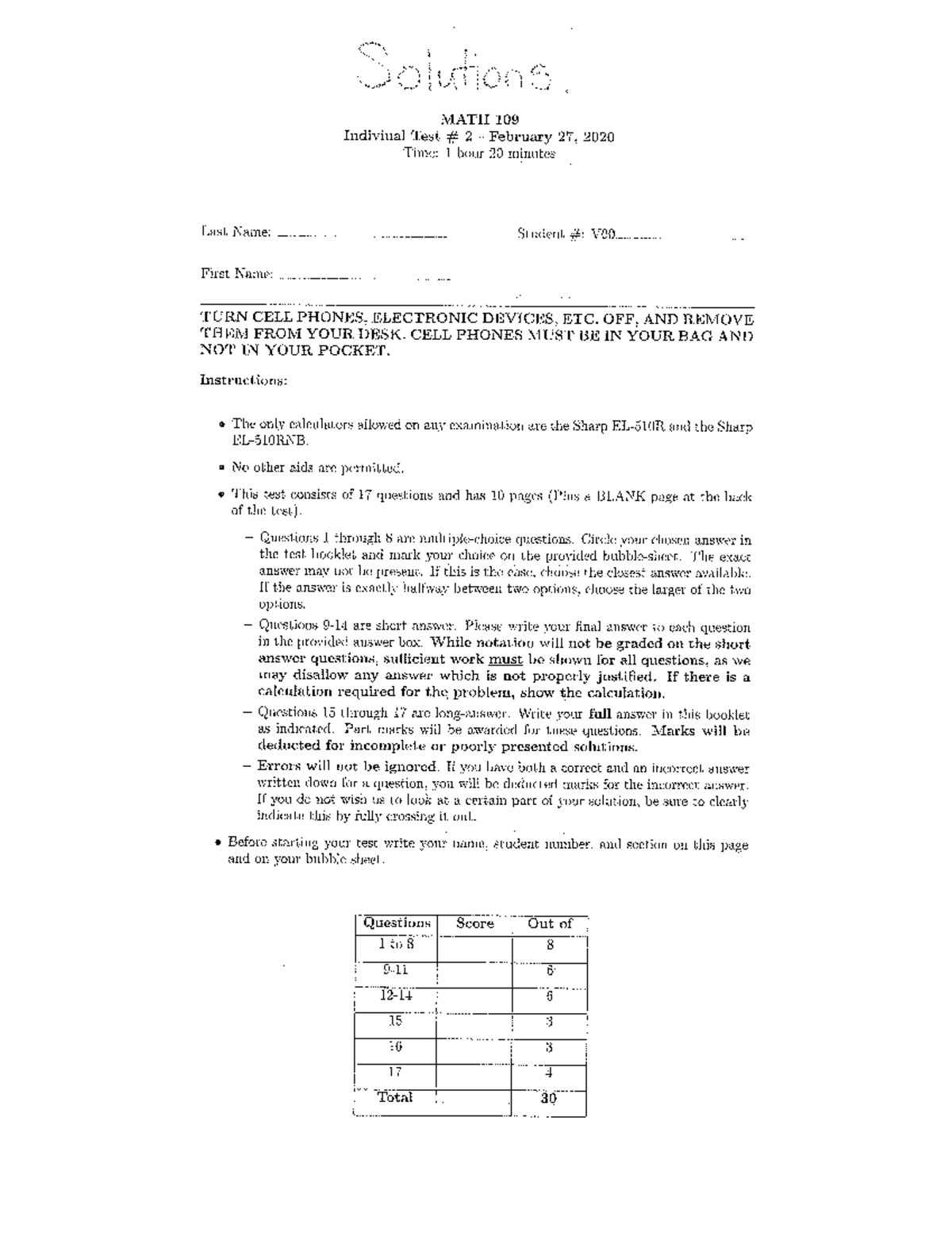 Math 109 Practice Midterm II - Math 109 - Studocu