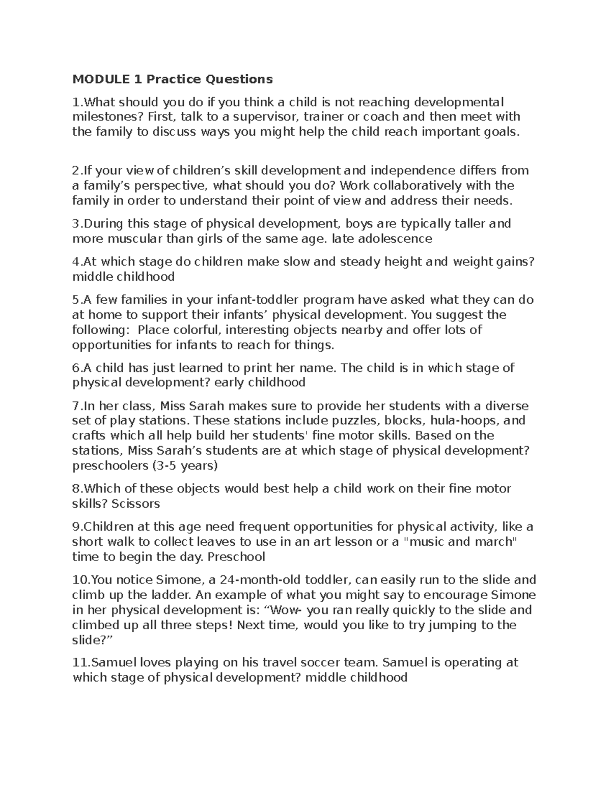 Module 1 OA practice test - MODULE 1 Practice Questions 1 should you do ...