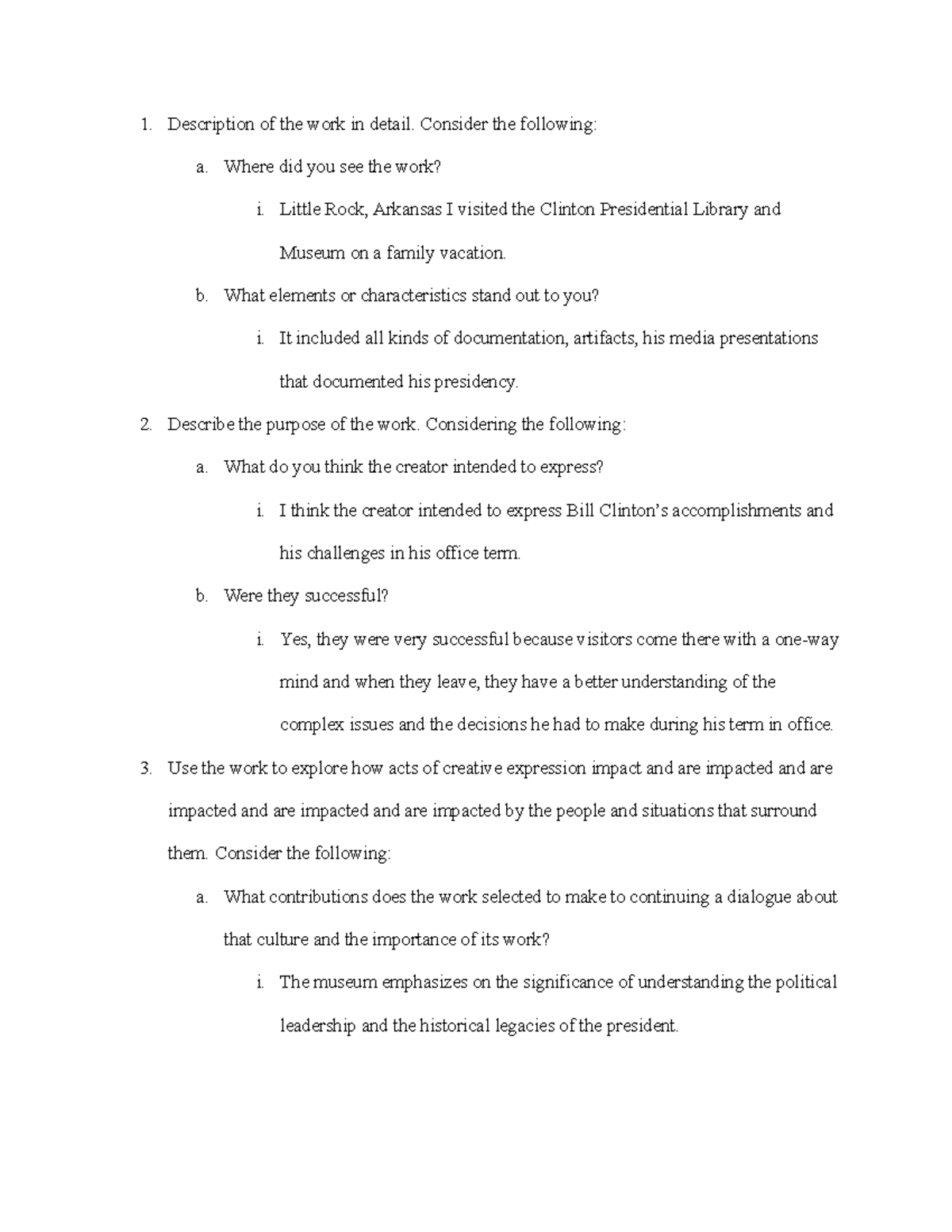 Hum 100 module 7 final project - Description of the work in detail ...