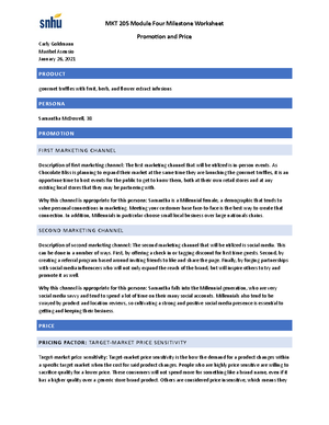 MKT205 Project Module 7 - MKT 205 Project Jessica Ward Southern New ...