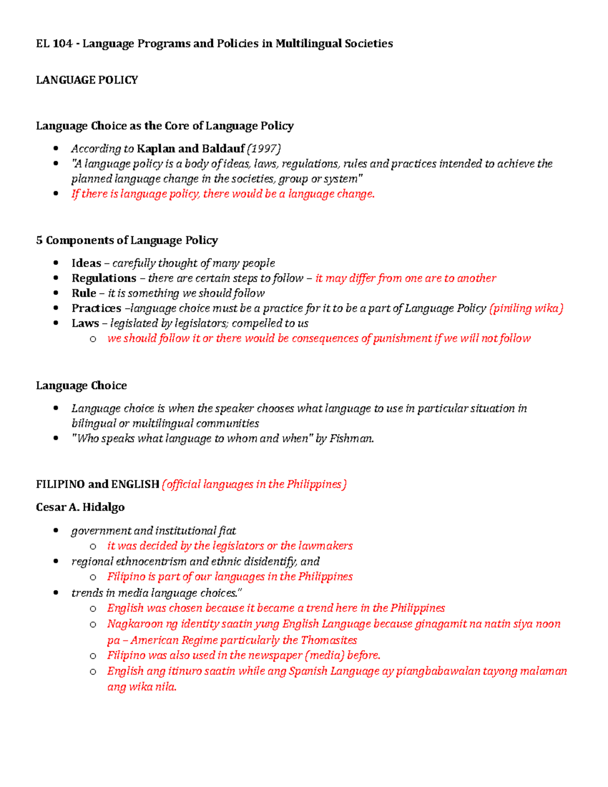 4 EL 104 - Langauge Policy - EL 104 - Language Programs and Policies in ...