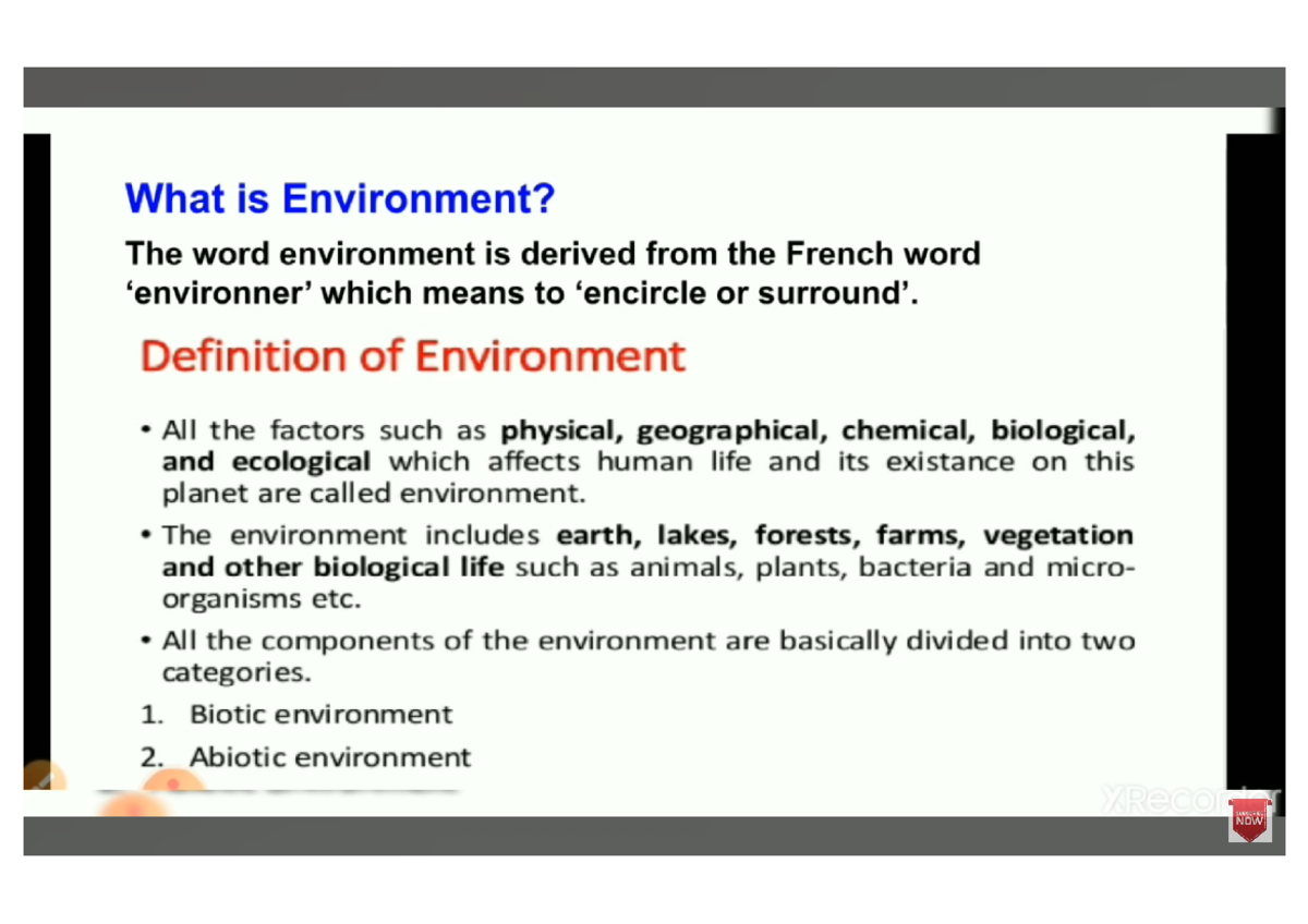 Environmental Science research crumbs - What is Environment? The word ...
