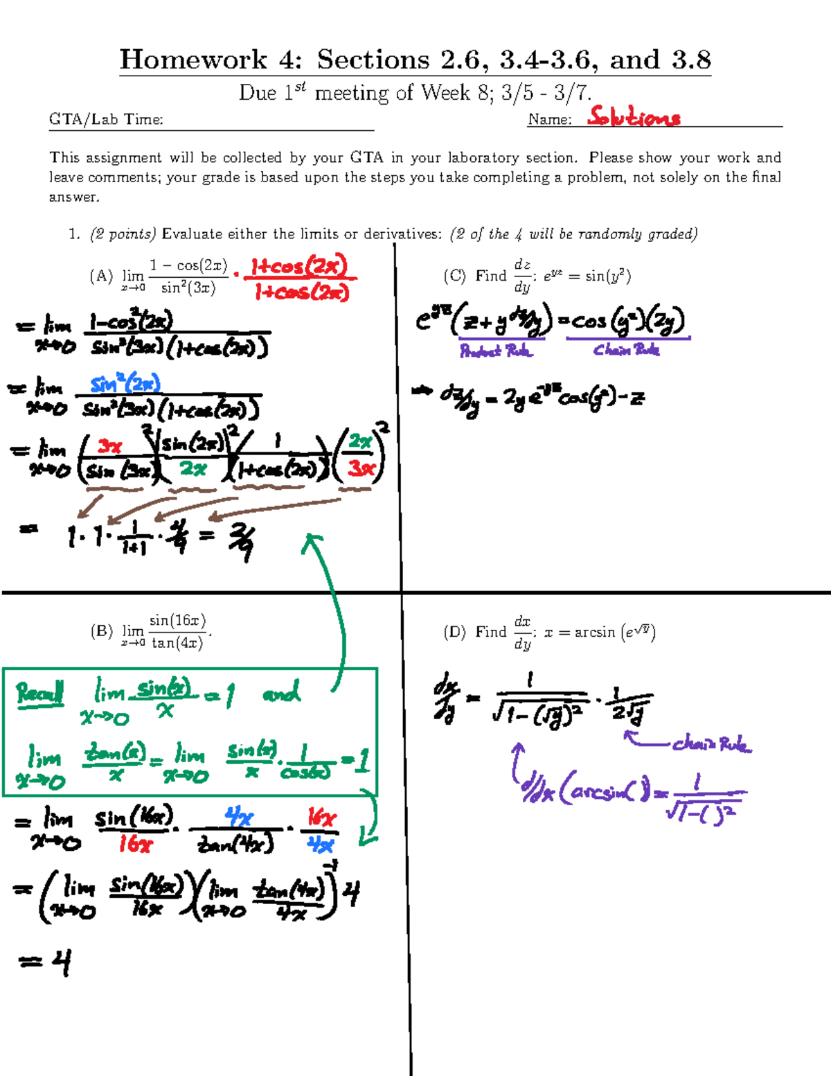MATH 125 Homework 4 - Solutions - Homework 4: Sections 2, 3.4-3, and 3 ...