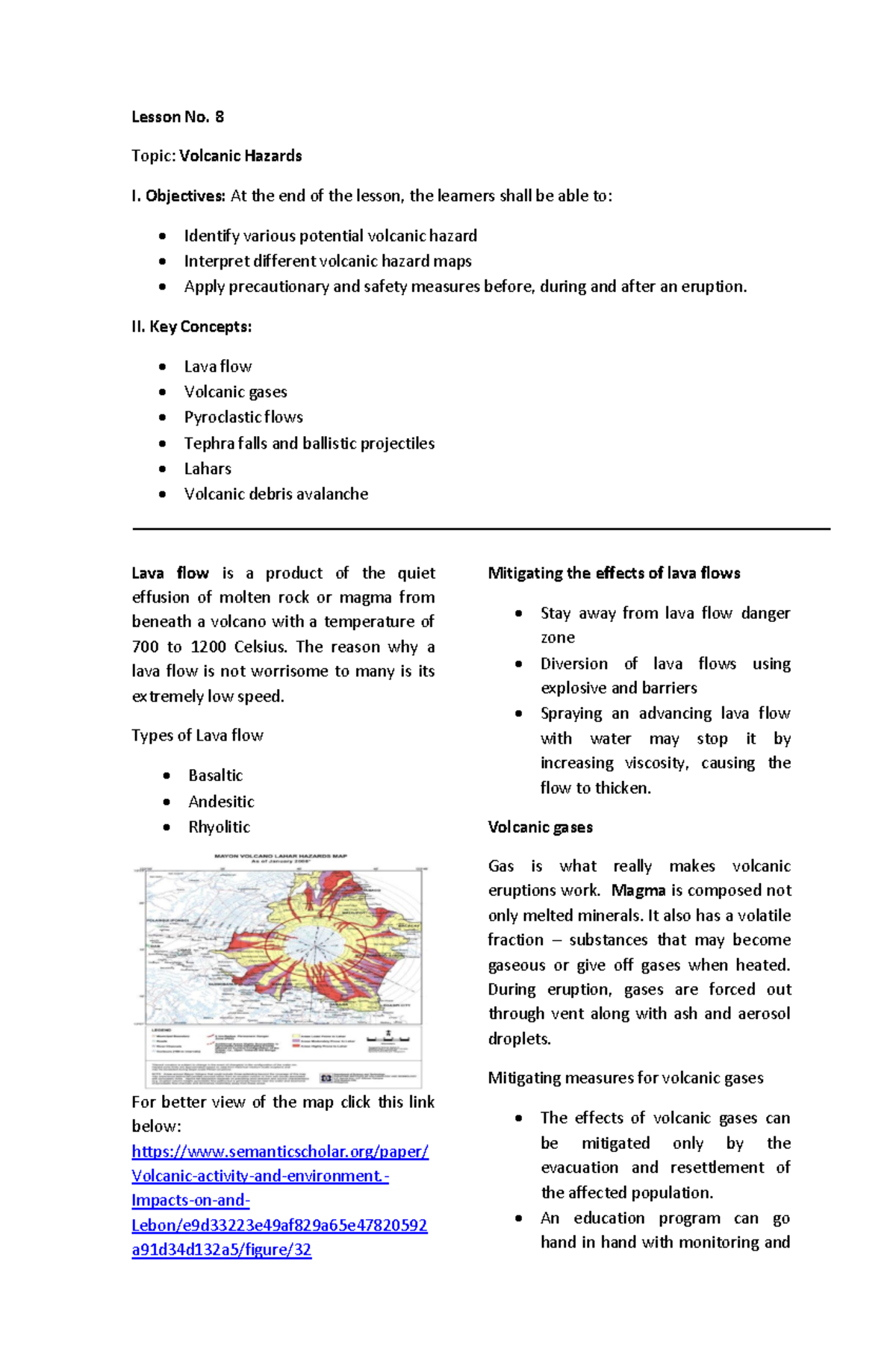 Lesson No. 8 Volcanic Hazards - Lesson No. 8 Topic: Volcanic Hazards I ...