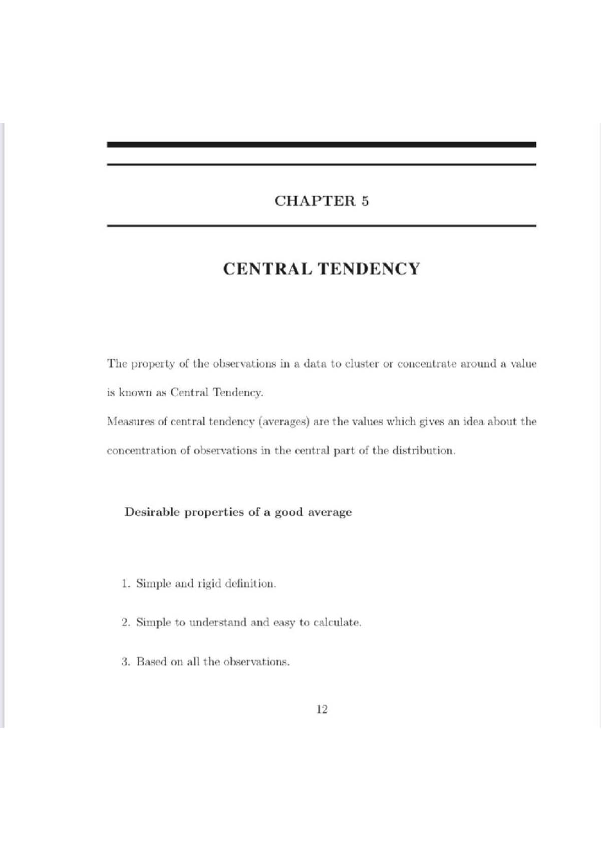 CENTRAL TENDENCY - Statistics - Studocu