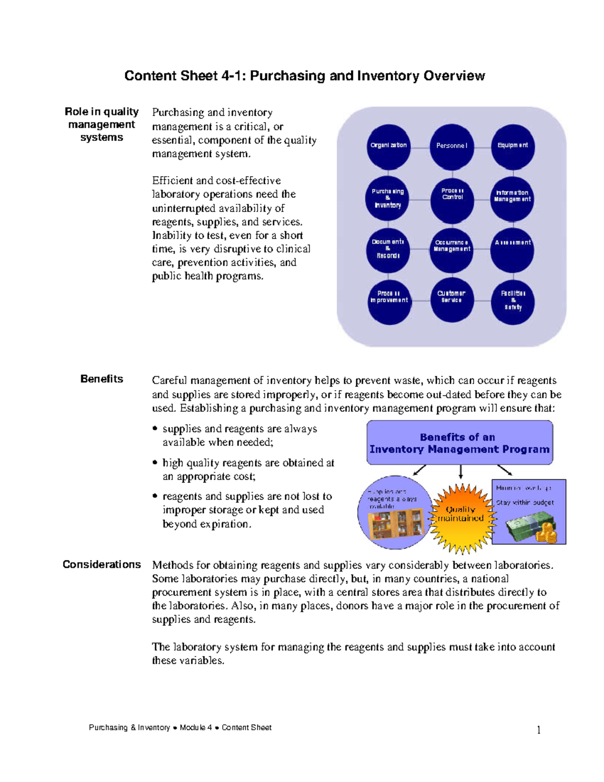 4 b content purchasing inventory - Content Sheet 4-1: Purchasing and ...