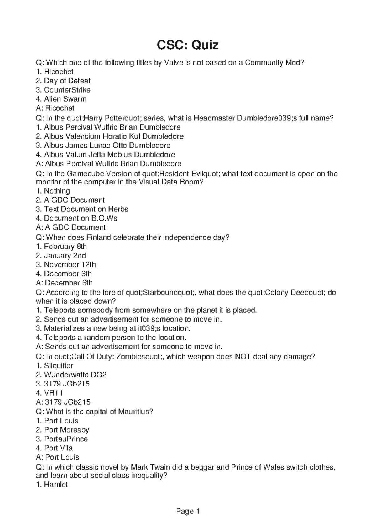 CSC106-Sheet-5 - CSC106-Sheet-5CSC106-Sheet-5CSC106-Sheet-5 - CSC: Quiz ...