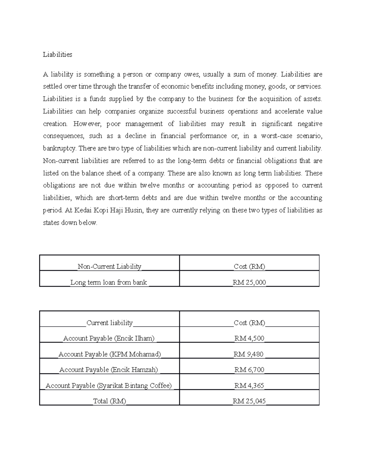 ACC Liability AND Expenses - Liabilities A liability is something a ...