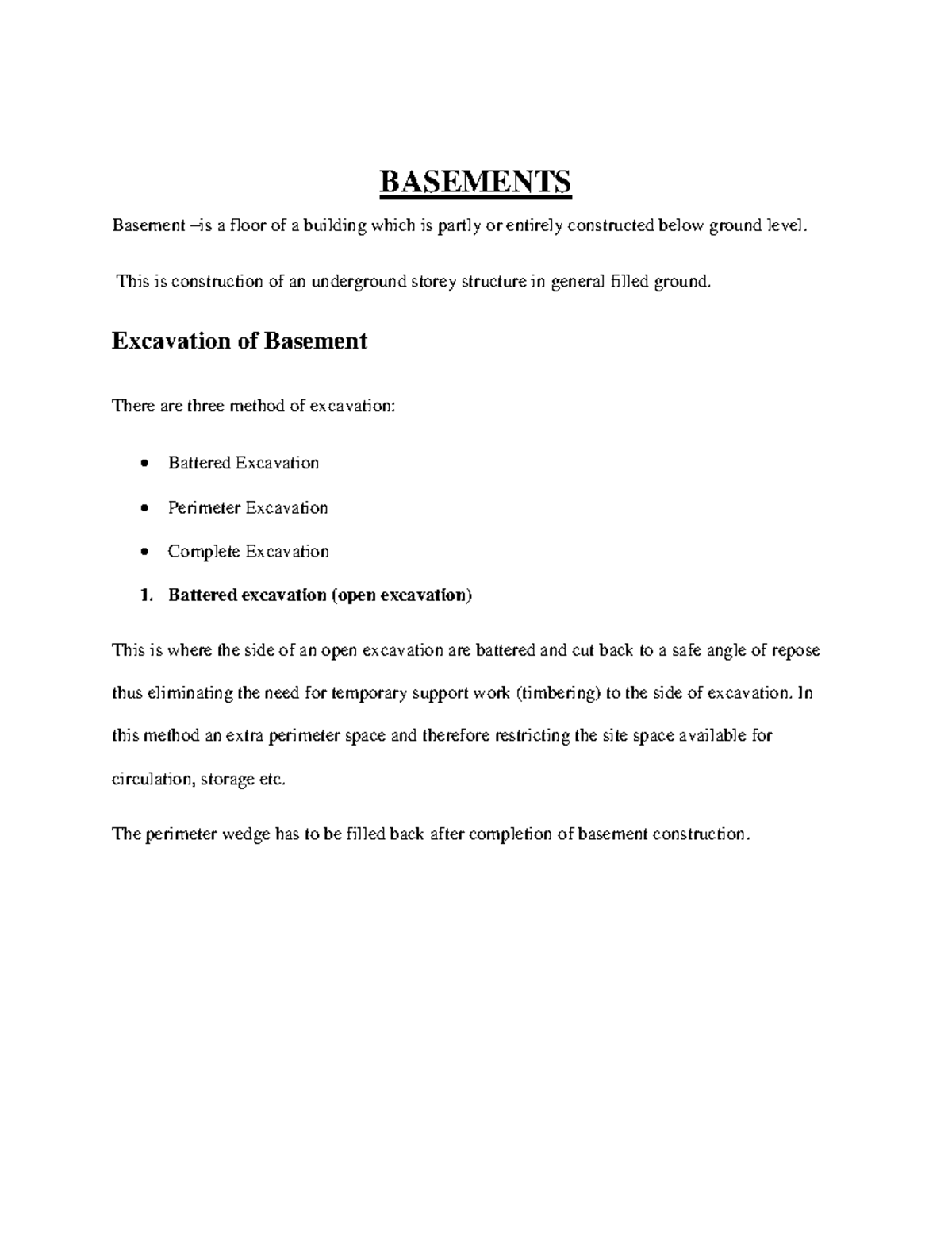 Null - Underground structures - BASEMENTS Basement – is a floor of a ...