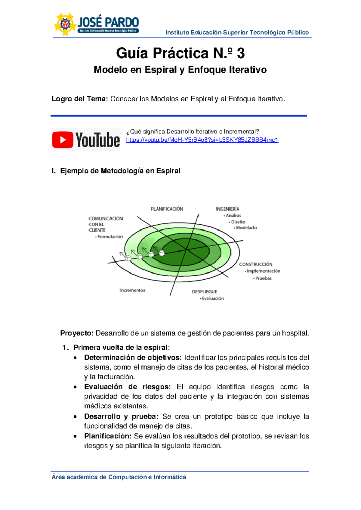 03 Guía práctica - BASE DE DATOS - Guía Práctica N.º 3 Modelo en Espiral y Enfoque Iterativo ...
