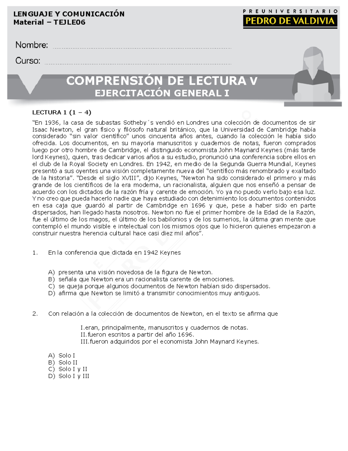 Taller de Ejercitación N°6 - Ejercitación General 1 - LENGUAJE Y COMUNICACI”N Material – TEJLE ...