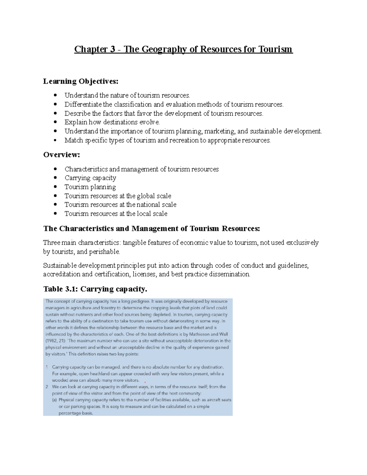 Chapter 3 - TESM - Tourism Geography Notes - Chapter 3 - The Geography ...