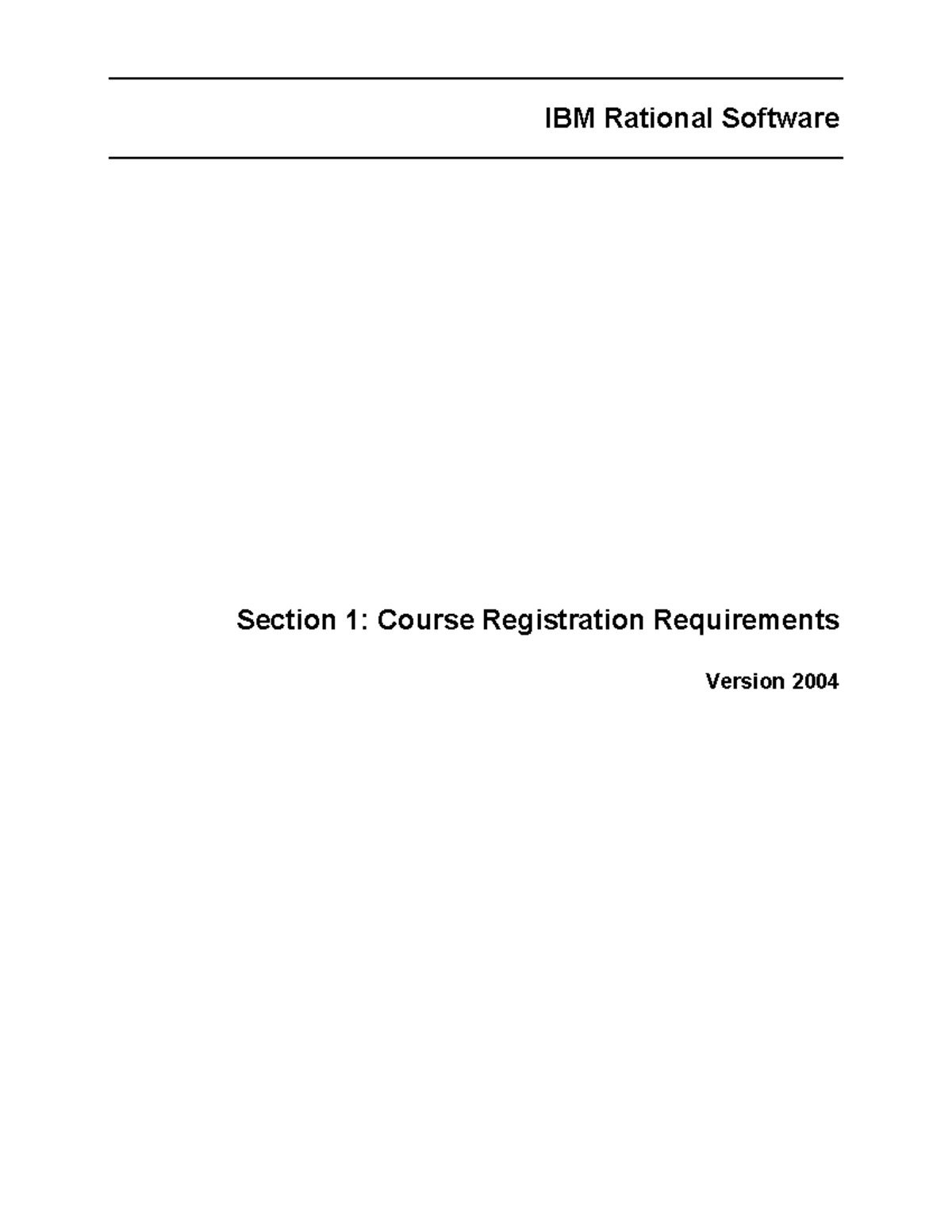 Vidu-IBM - example - IBM Rational Software Section 1: Course ...
