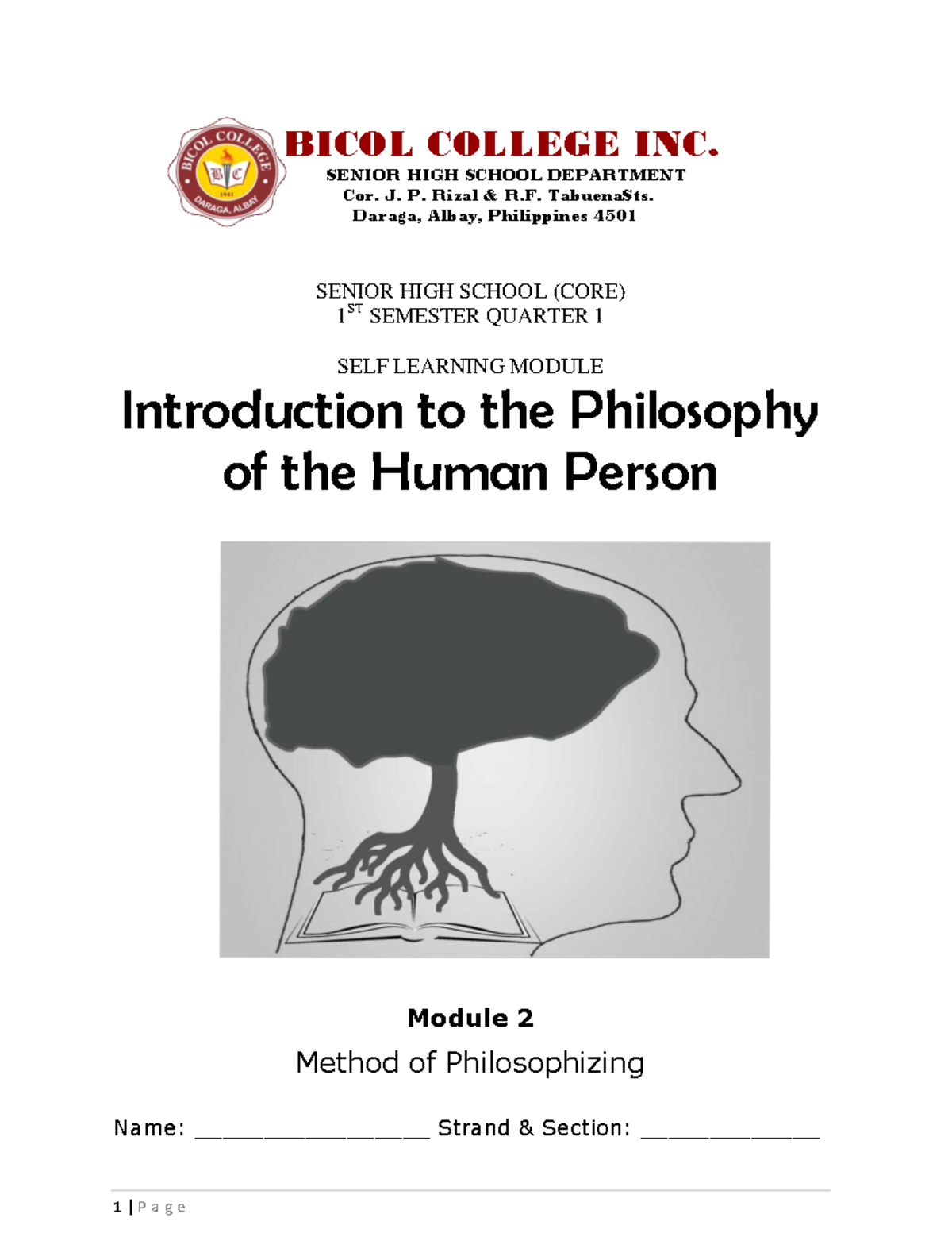 Philo Module 2 Methods of Philosophizing - BICOL COLLEGE INC. SENIOR ...