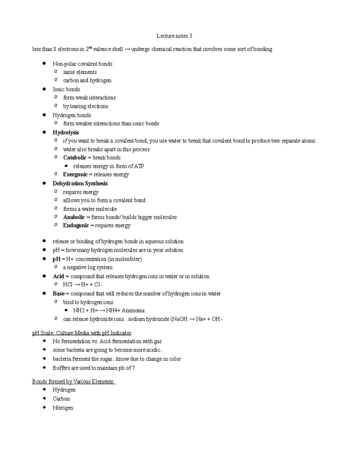 Lecture 3 notes - Cell and molecular biology of bacteria and their ...