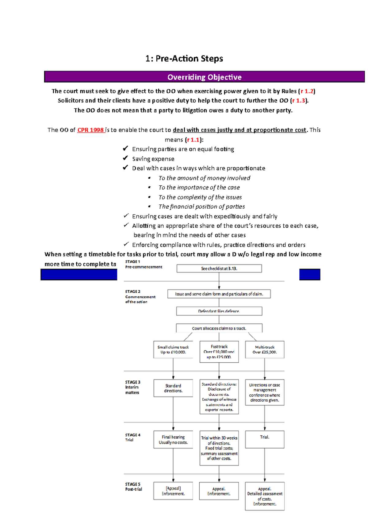 DR W1-PART 1 - DR W1-PART 1 - 1: Pre-Action Steps Overriding Objective ...