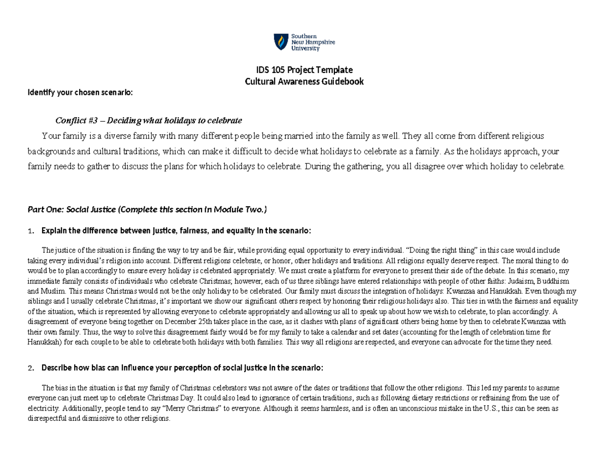 IDS-105 Completed Final Project - IDS 105 Project Template Cultural ...