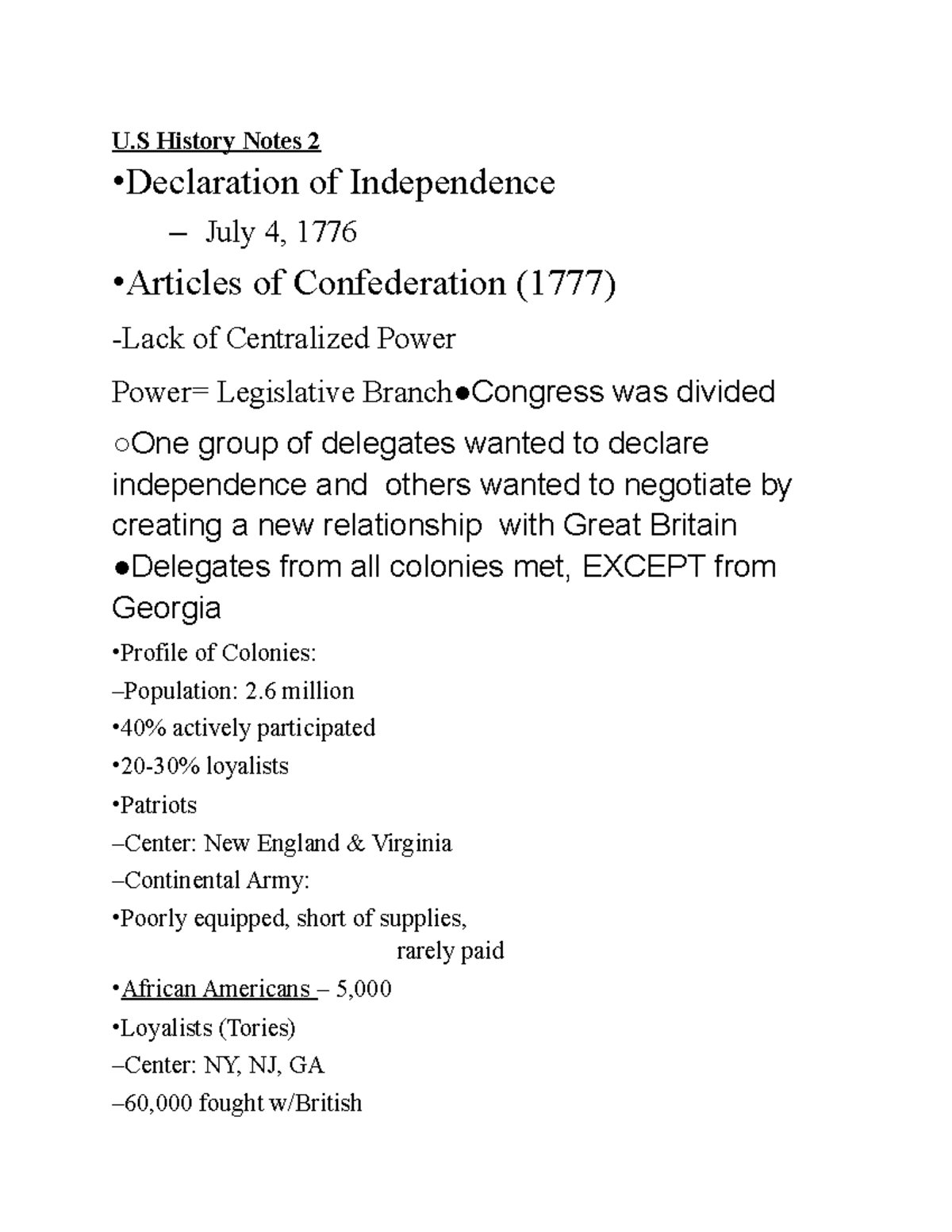 U.S History Notes 2 - hope this helps! - U History Notes 2 ...