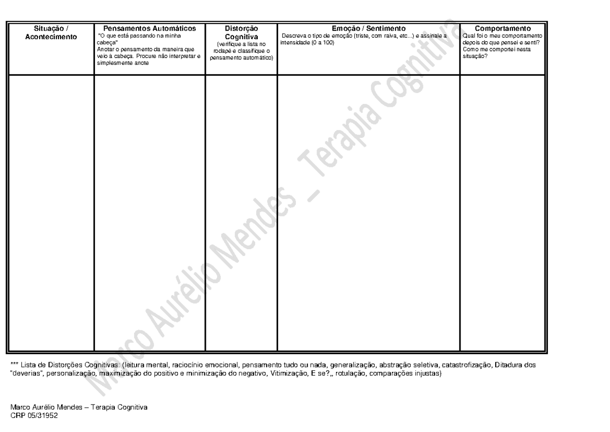 9 RDPD DC - TCC - Marco Aurélio Mendes – Terapia Cognitiva CRP 05 ...