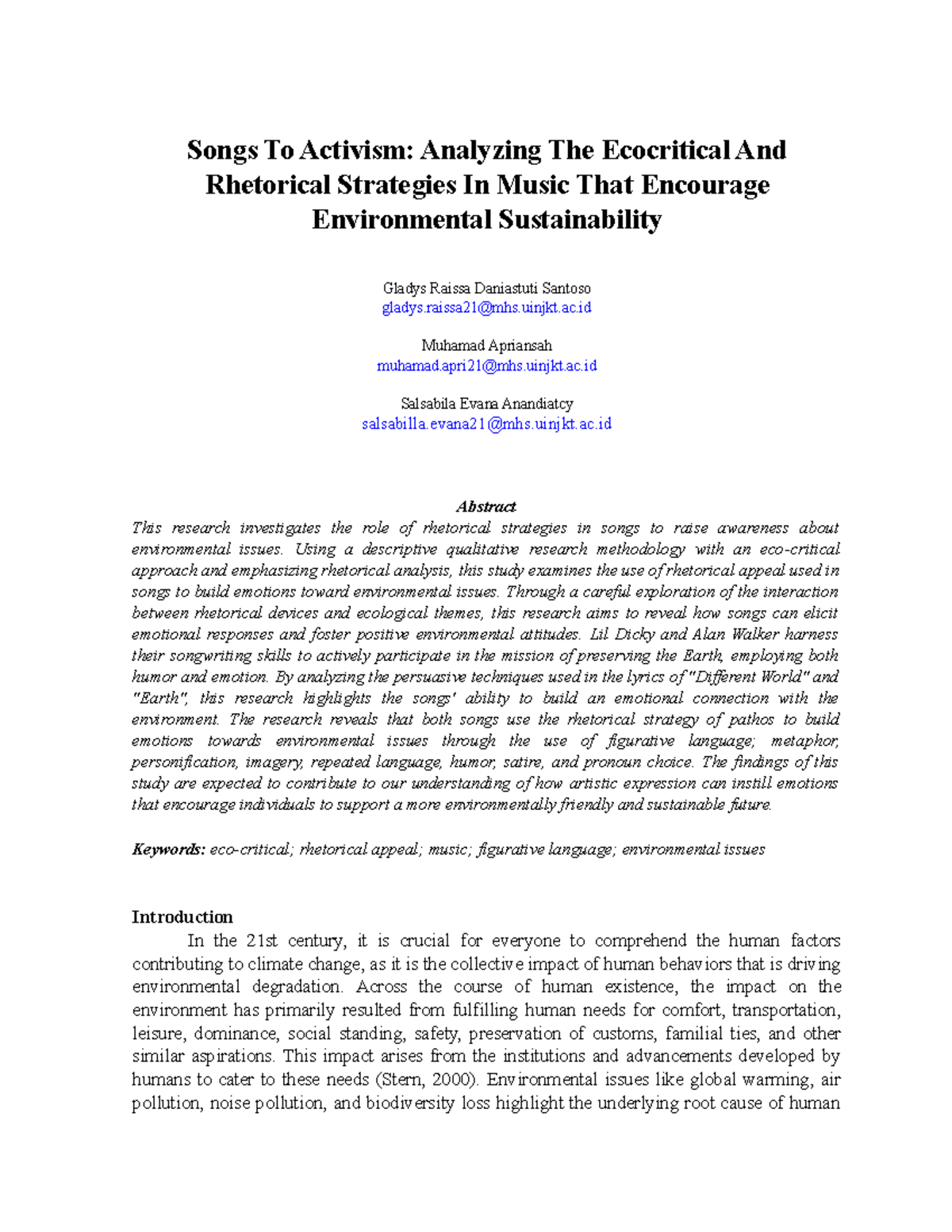 Lyrics To Activism Analyzing The Ecocritical And Rhetorical Strategies ...