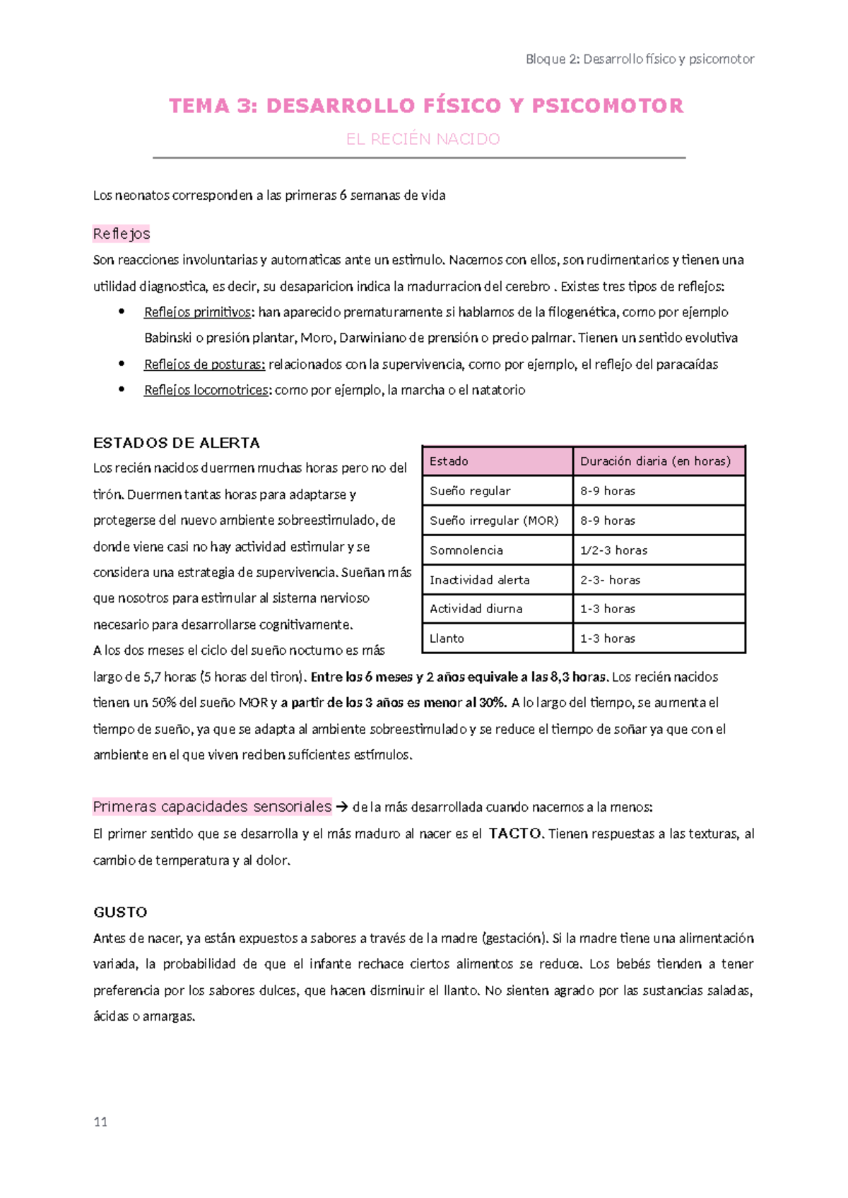 TEMA 3 - Rodrigo - TEMA 3: DESARROLLO FÍSICO Y PSICOMOTOR EL RECIÉN NACIDO Los neonatos ...