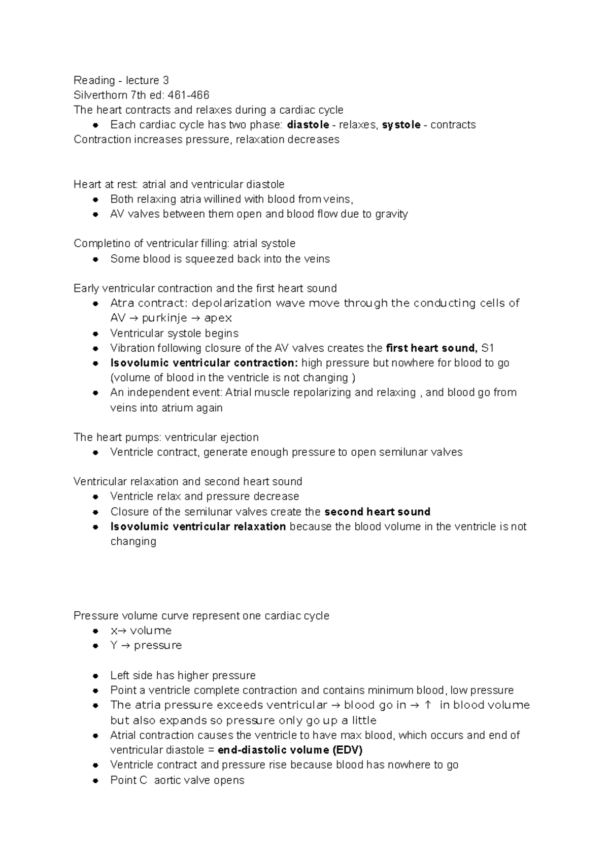 PSL301 Reading Notes Part 2 Lecture 3 - Reading - lecture 3 Silverthorn ...