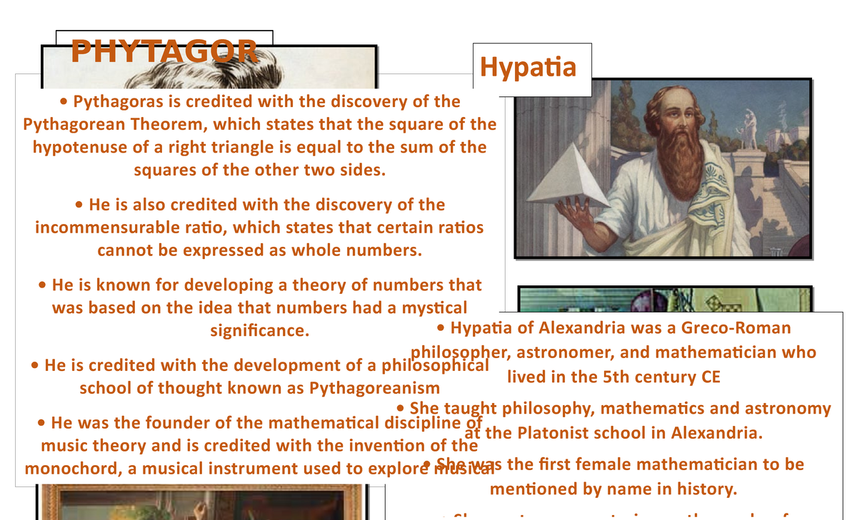 Mathematician - compute - PHYTAGOR Pythagoras is credited with the ...