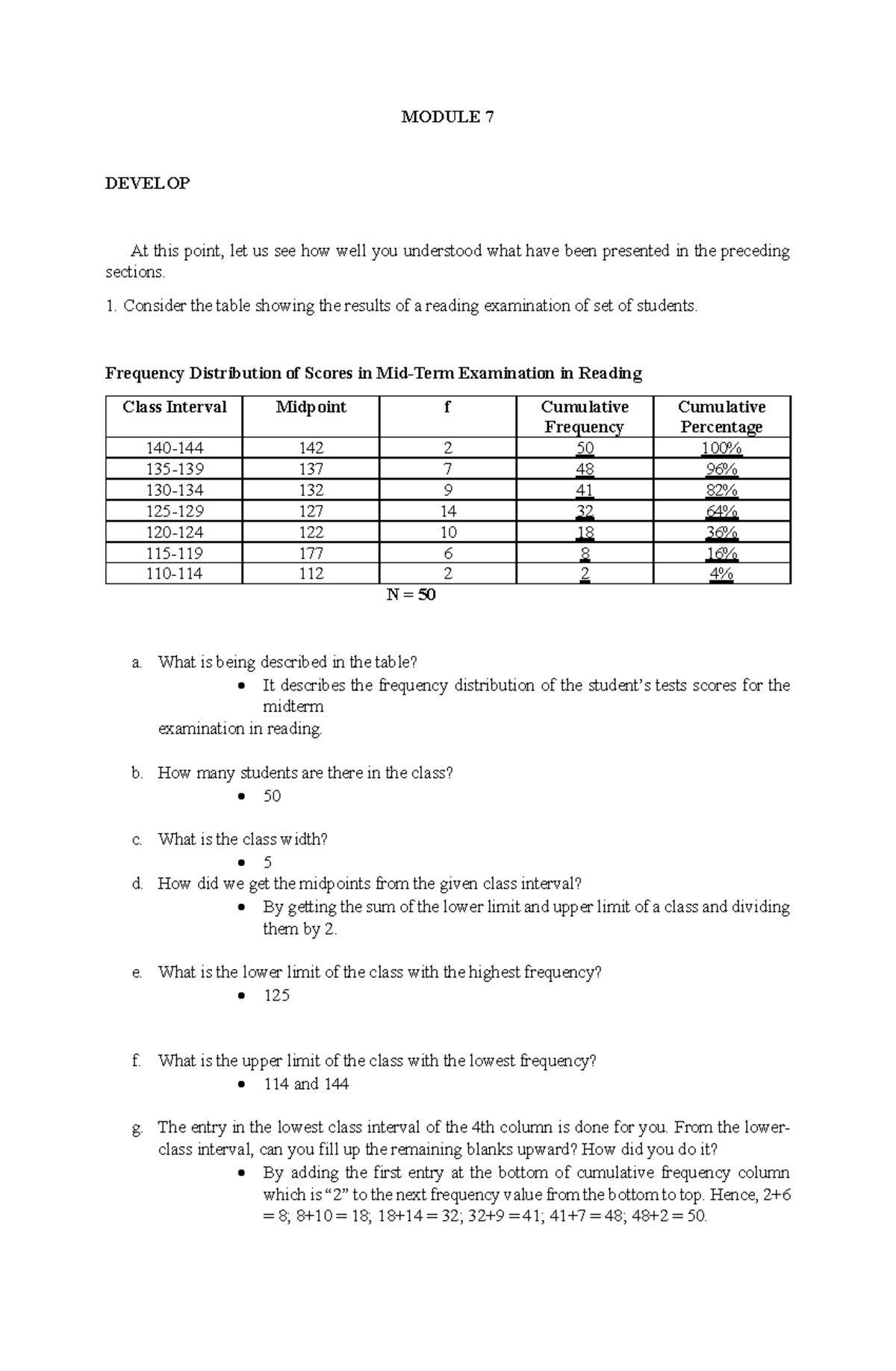Outputs 7 Quinajon, Merie Loise C. BEED 3A - MODULE 7 DEVELOP At this point, let us see how well ...