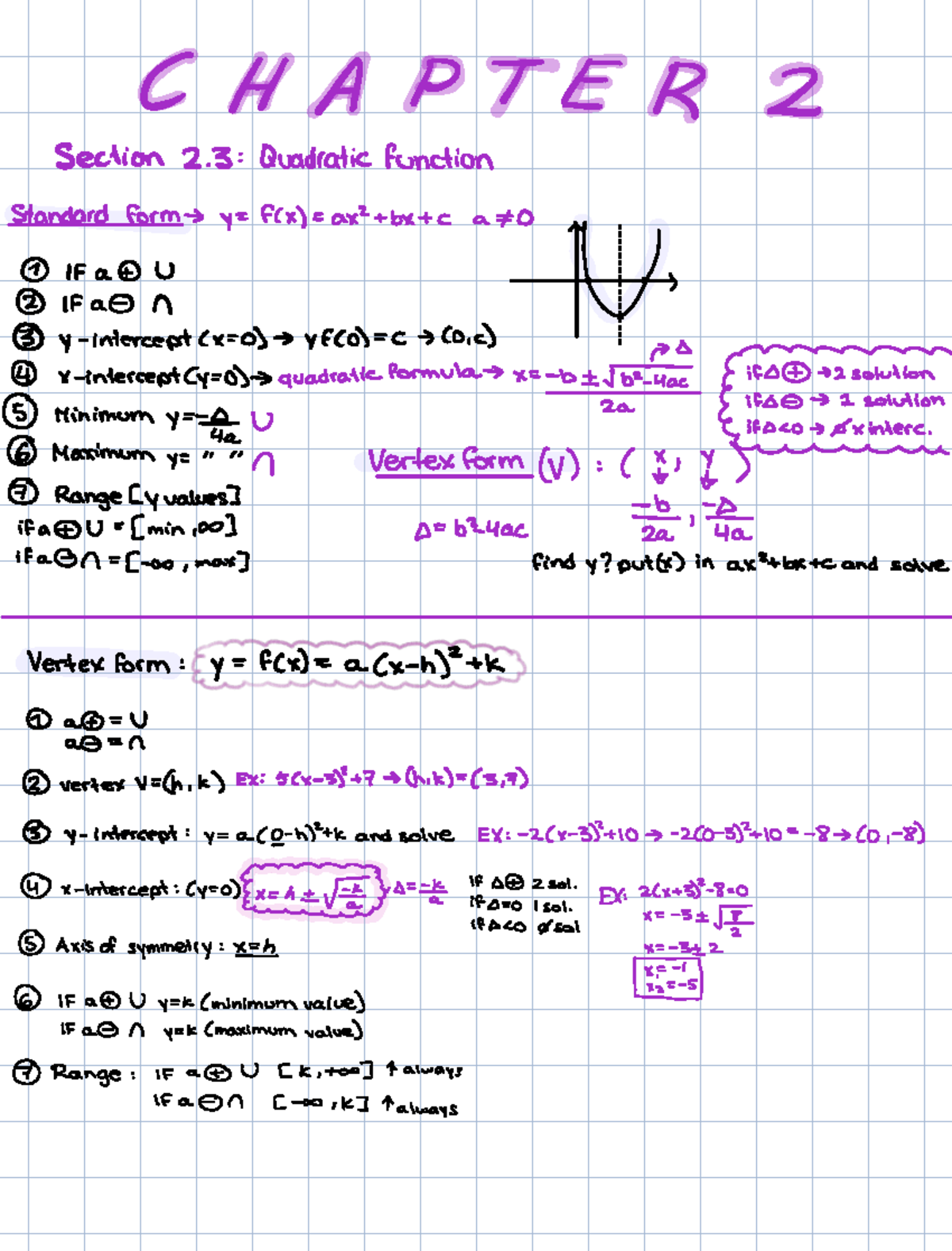 Chapter 2 notes - Logs and Ln - CHAPTER Z Section 2 Quadratic function ...