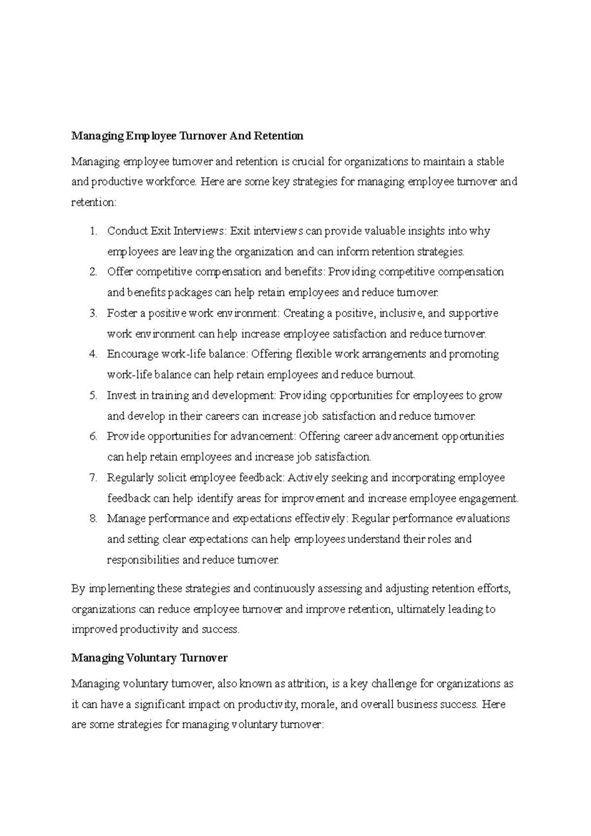 Managing Employee Turnover And Retention - Managing Employee Turnover ...