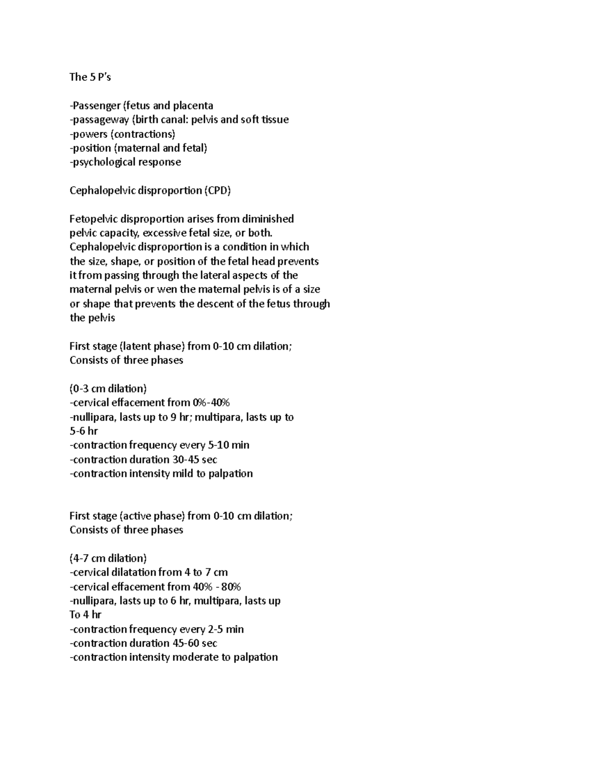 The 5 P - The 5 p's to assess - The 5 P’s -Passenger (fetus and ...