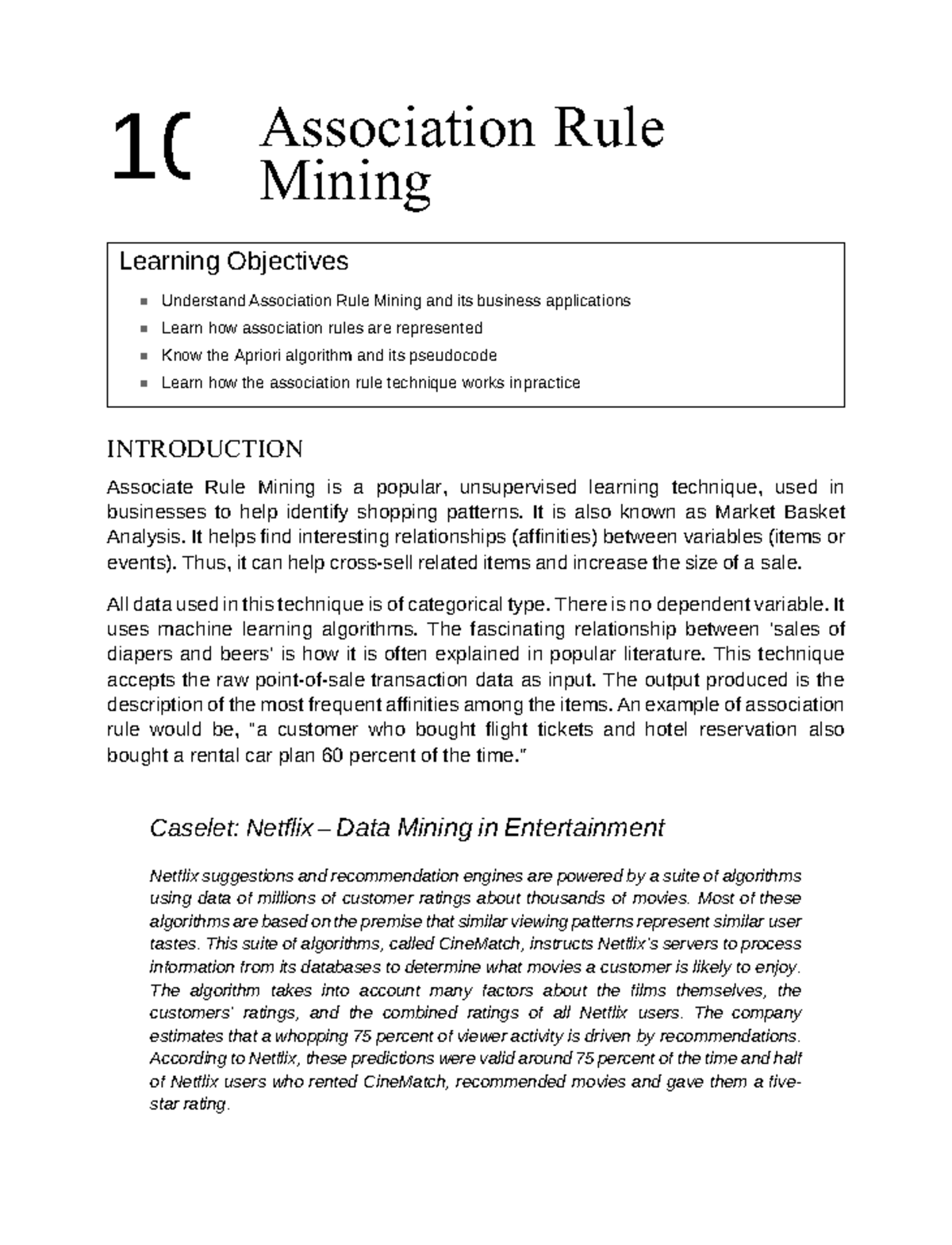 Module 10 - Association Rule Mining - Association Rule Mining ...