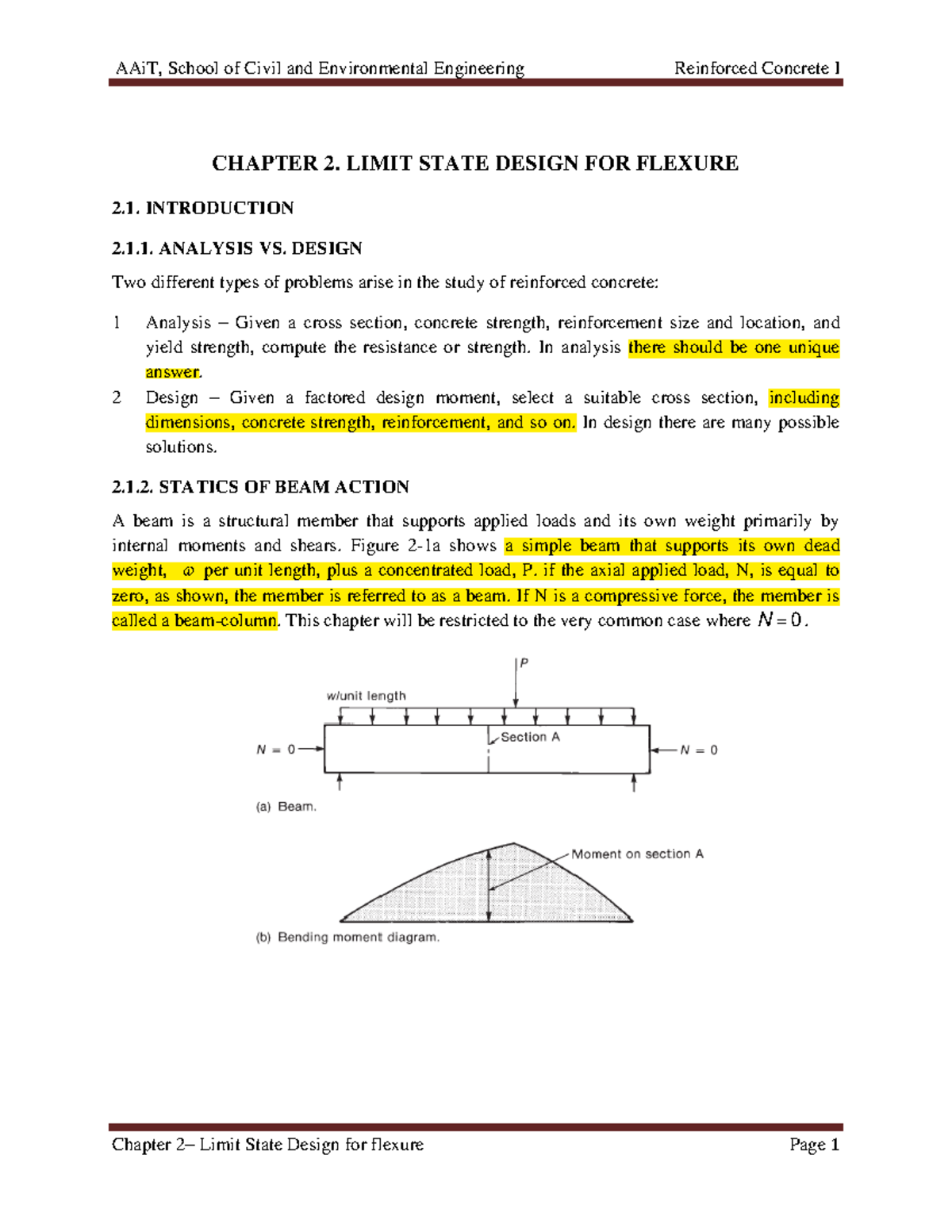 Chapter-2 - example - CHAPTER 2. LIMIT STATE DESIGN FOR FLEXURE 2 ...