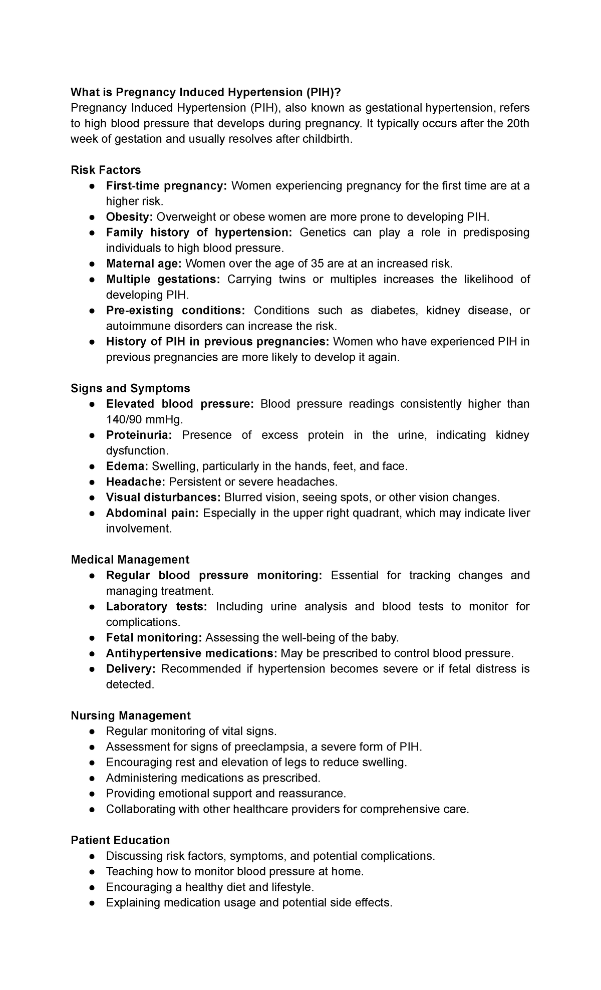 PIH - What is Pregnancy Induced Hypertension (PIH)? Pregnancy Induced ...