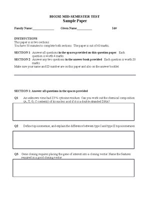 Section 3 Sample Questions Final Exam 2023 - Gene Regulation A ...