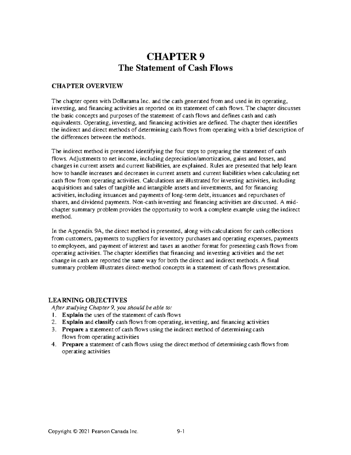 Chapter 9 Notes Financial Accounting - CHAPTER 9 The Statement of Cash ...