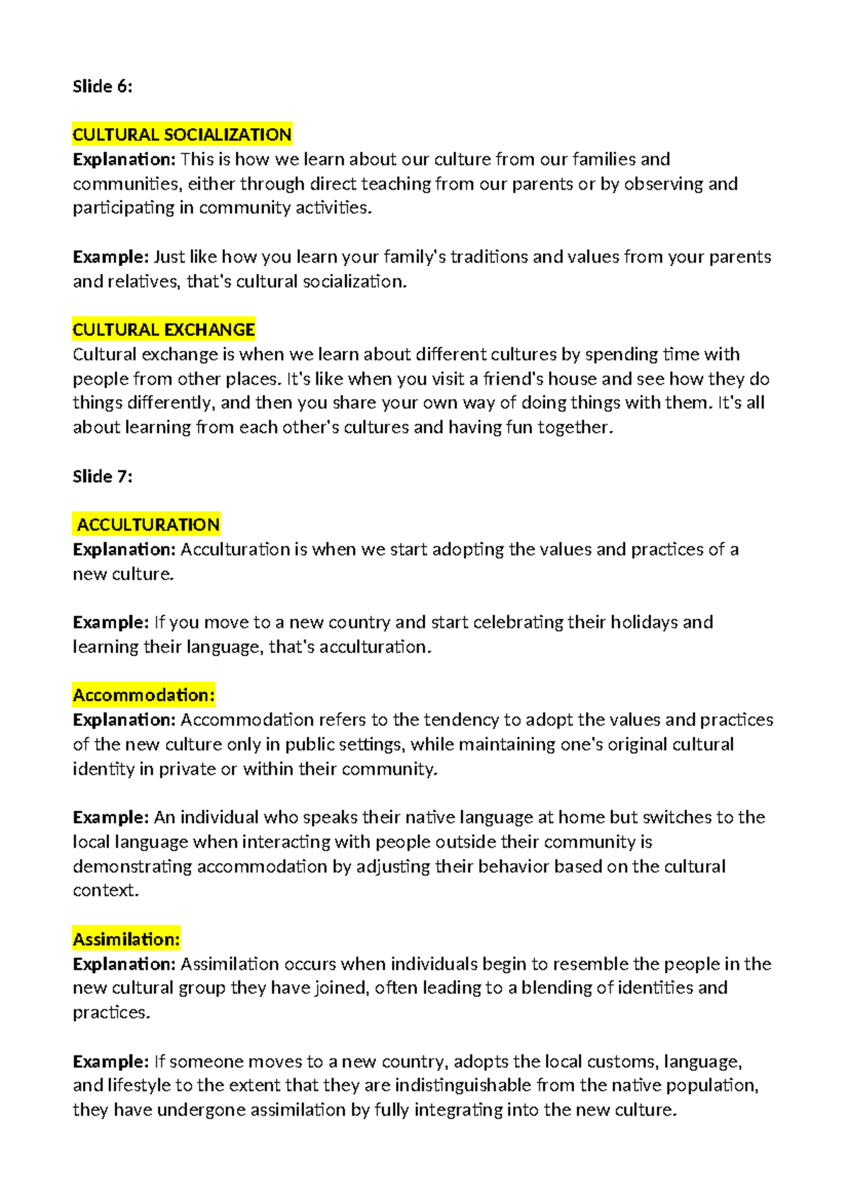 Lesson 16 Report KO - Nothing - Slide 6: CULTURAL SOCIALIZATION ...