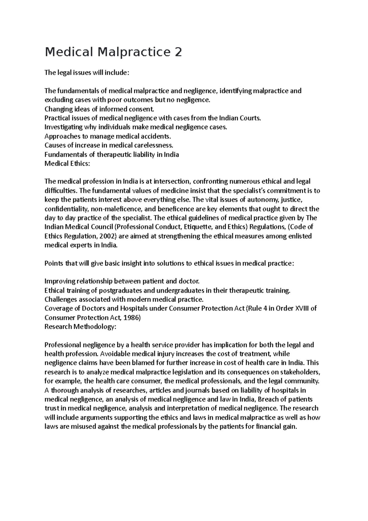 Medical Malpractice 2 - Changing ideas of informed consent. Practical ...