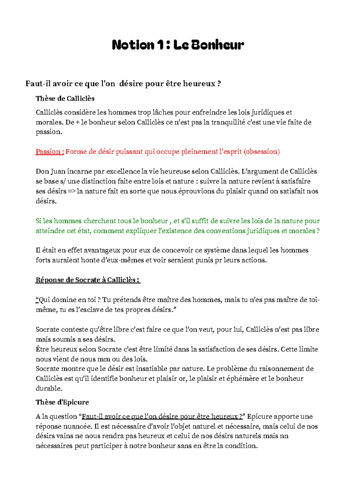 Notion 1 Le Bonheur-1 - Cuve - Notion 1 : Le Bonheur Faut-il avoir ce ...