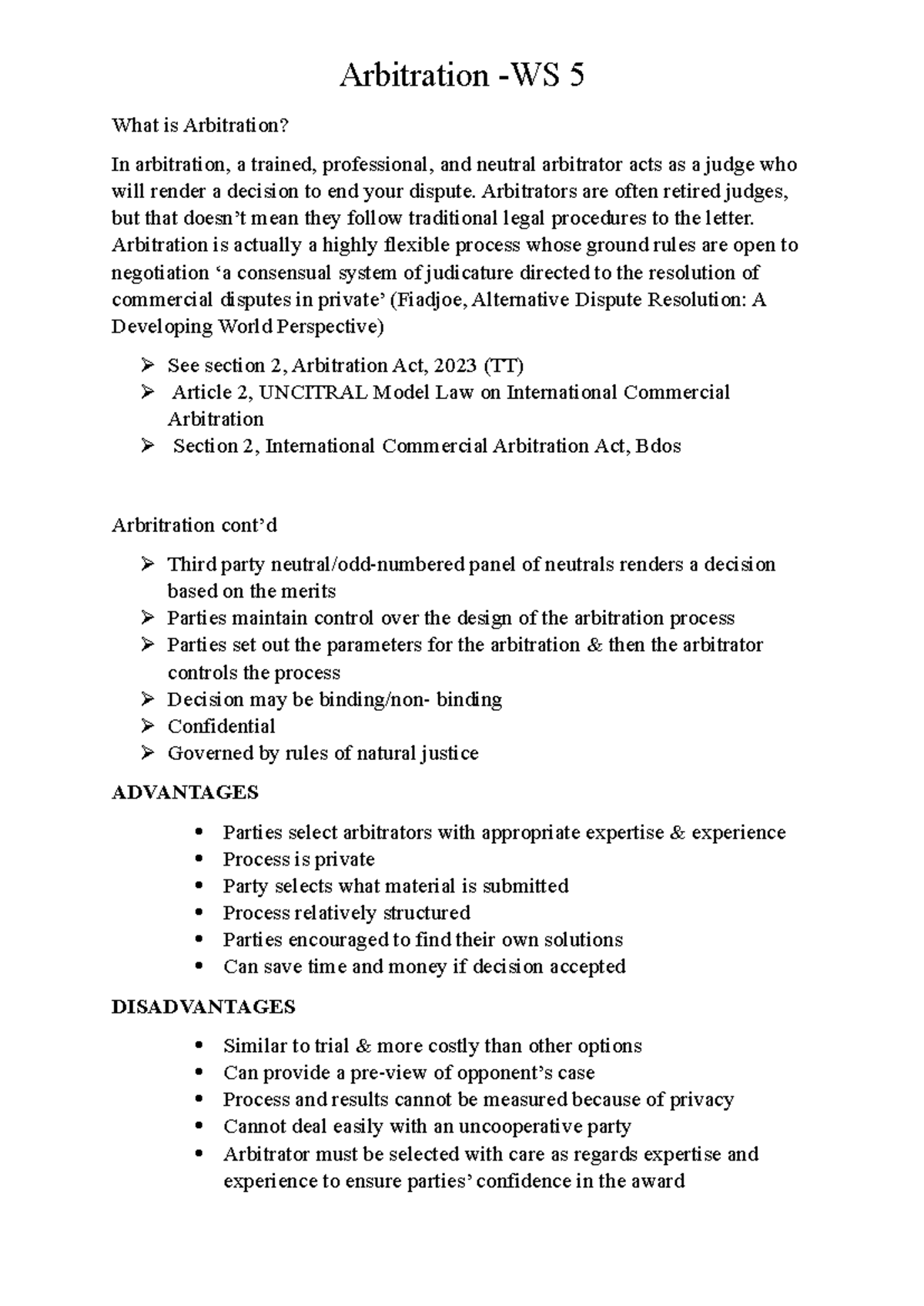 What is Arbitration - Summary Alternative Dispute Resolution - What is Arbitration? In ...
