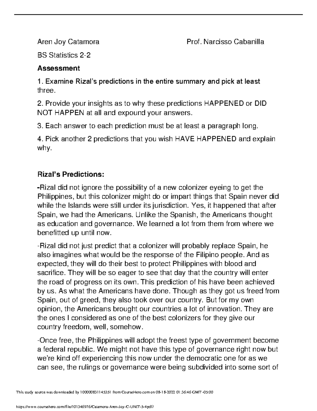 Catamora Aren Joy C - This is about complex study essay how to be good ...