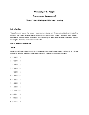 Programming Assignment 5 - University of the People Programming Assignment 5 CS 4407: Data ...
