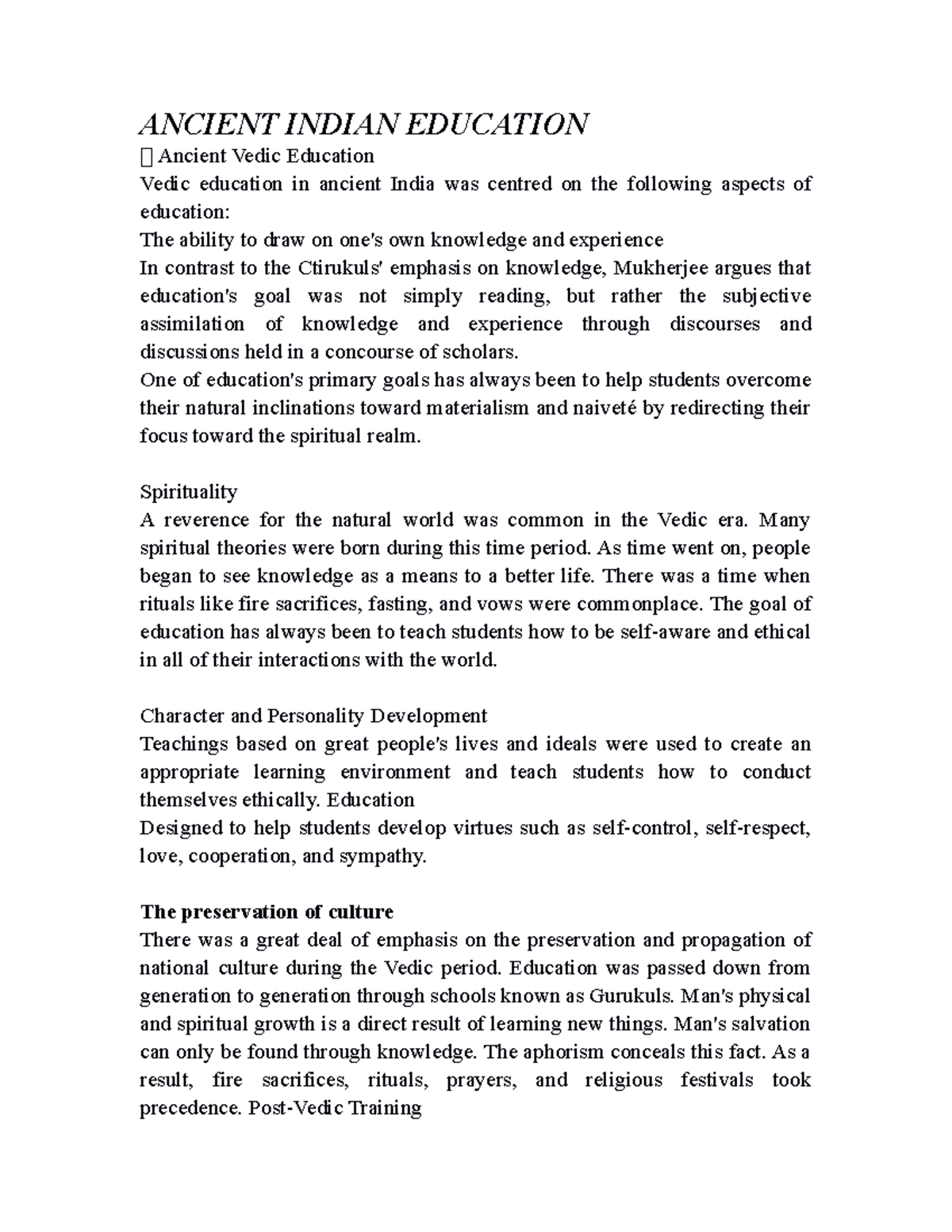 Ancient Indian Education - ANCIENT INDIAN EDUCATION ⦁ Ancient Vedic ...