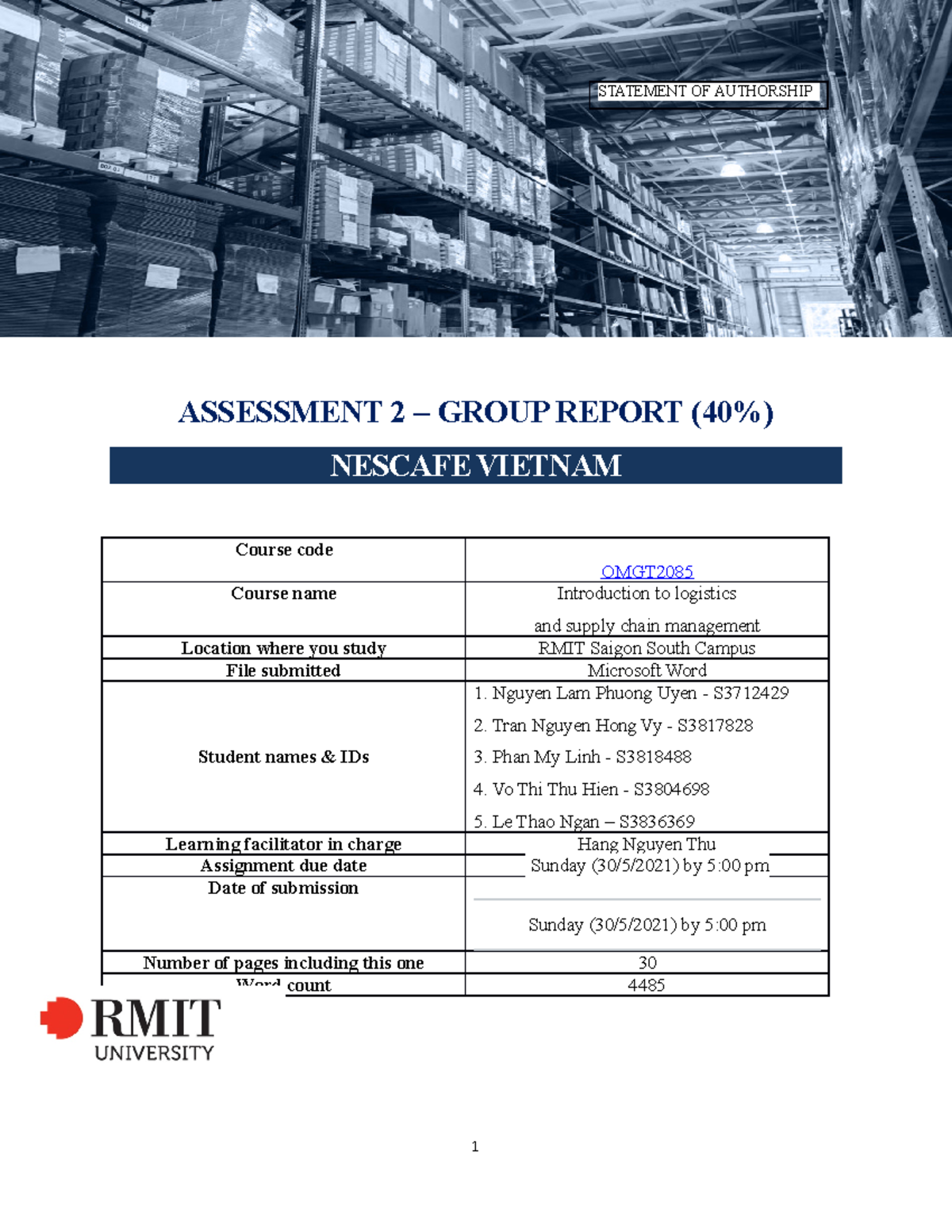 Assessment- Group- Report-Group-4-Team01-official - ASSESSMENT 2 ...