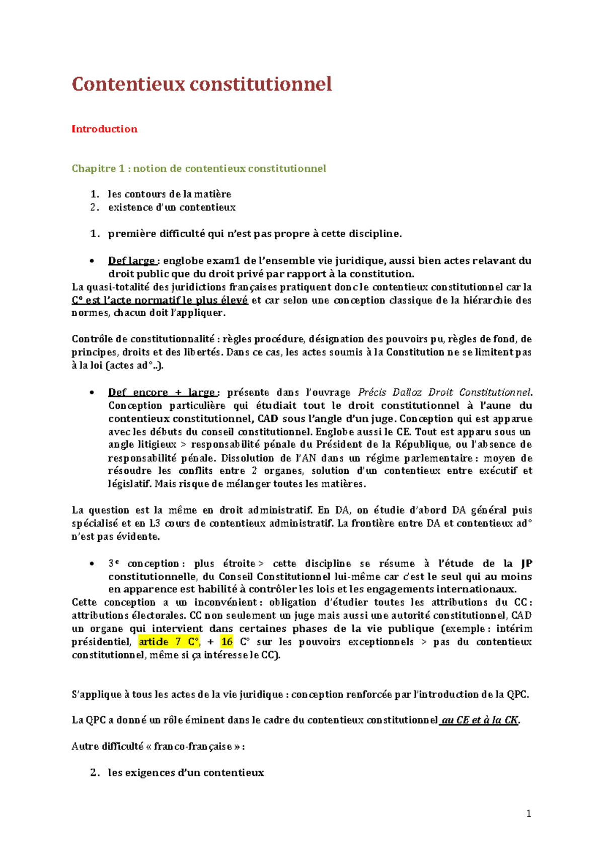 Droit constitutionnel S1 - Warning: TT: undefined function: 32 Warning: TT: undefined function ...