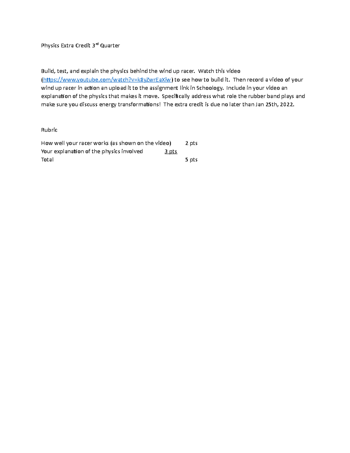 Physics Extra Credit 3rd Quarter 2021 - Physics Extra Credit 3rd ...