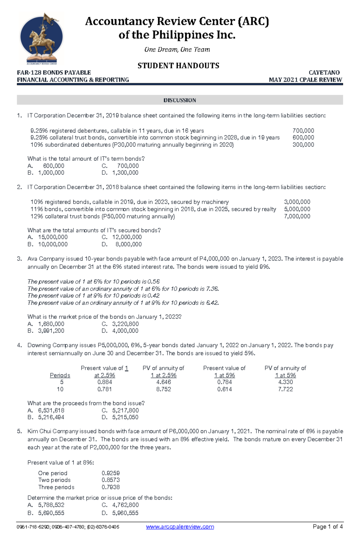 Reviewer-Far Answer sheet - intermediate accounting 2 - FEU - Studocu