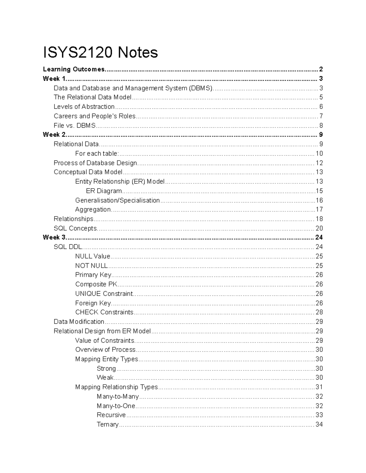 ISYS2120-full-notes - Full course notes based on lectures. - ISYS2120 ...